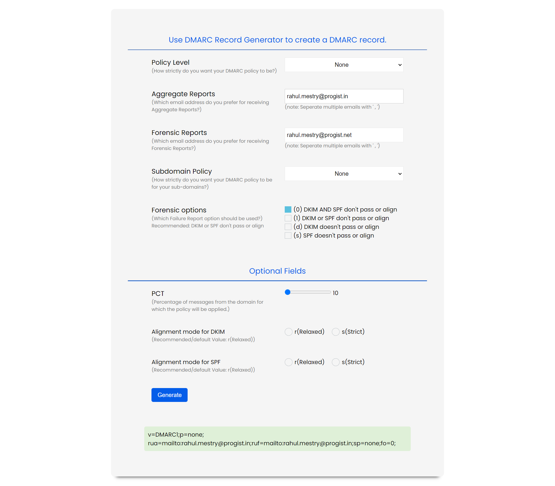 What Does A Dmarc Record Look Like And How Do I Generate It Progist